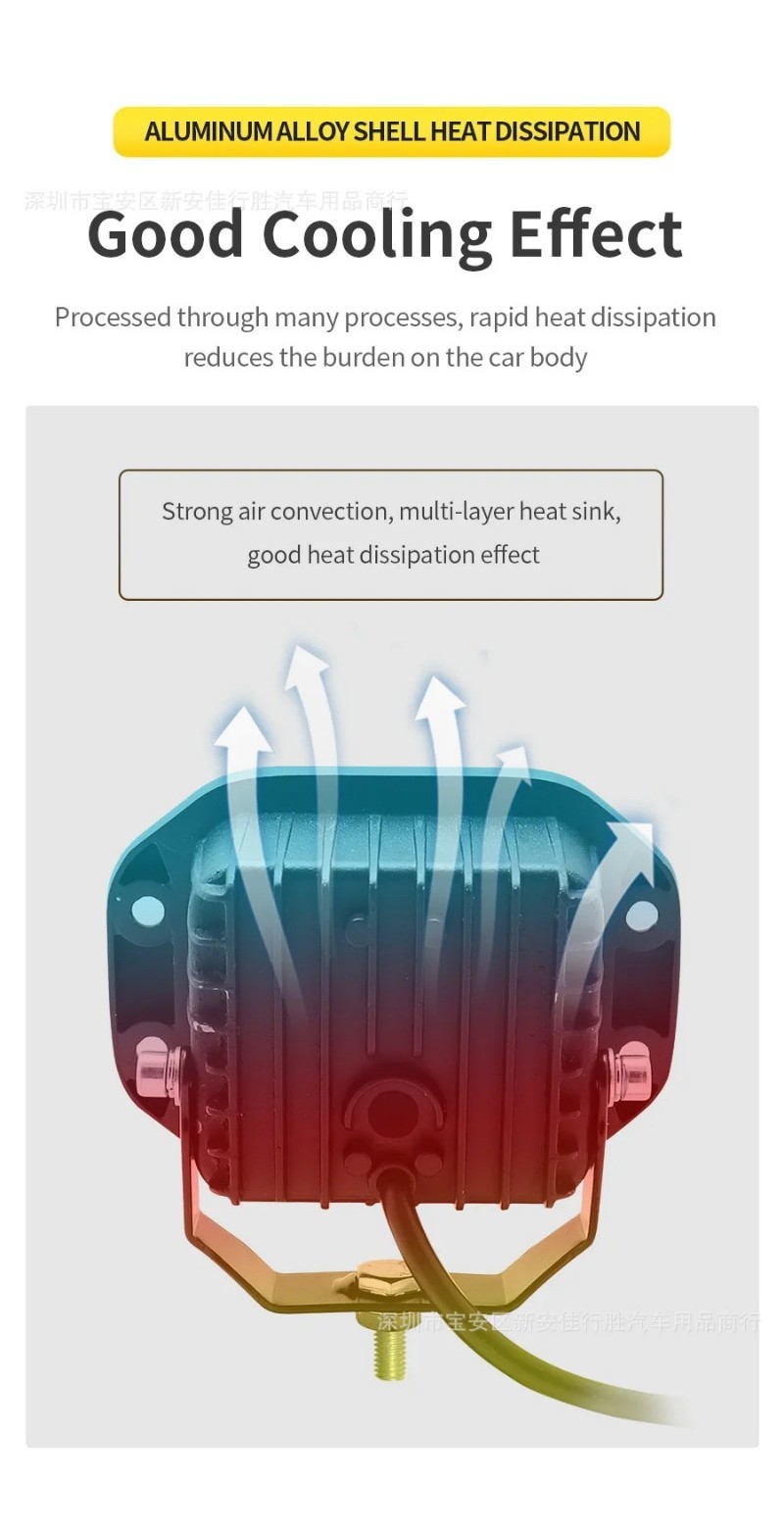 2Pcs 5" Inch Spotlight Flush Mount LED Work Light Bar H4 Off Road 4X4 ...