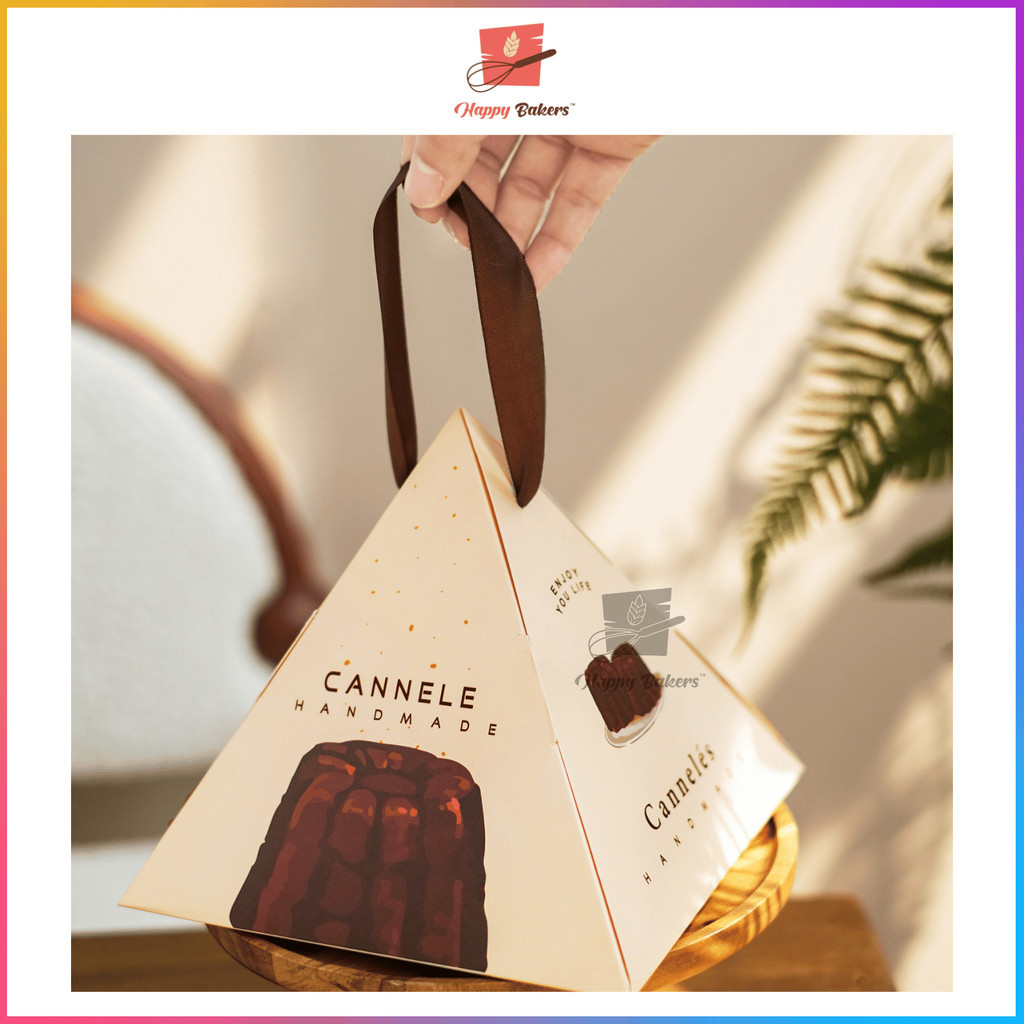 Triangle Canele Gift Box With Handle 4 Cavities 7cm Caneles | Shopee ...