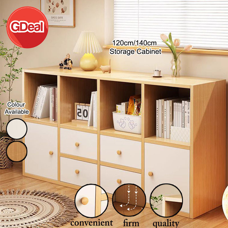 GDeal 120cm/140cm Multi-Layer Living Room Wall Simple Storage Cabinet ...