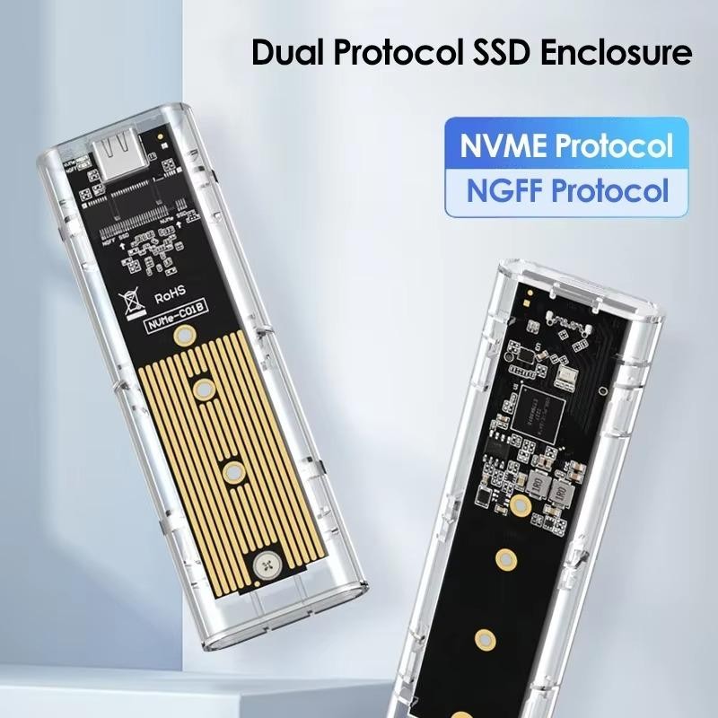 Portable M.2 PCIE NVME NGFF SSD Adapter Enclosure Usb 3.1 Type C 10gbps ...