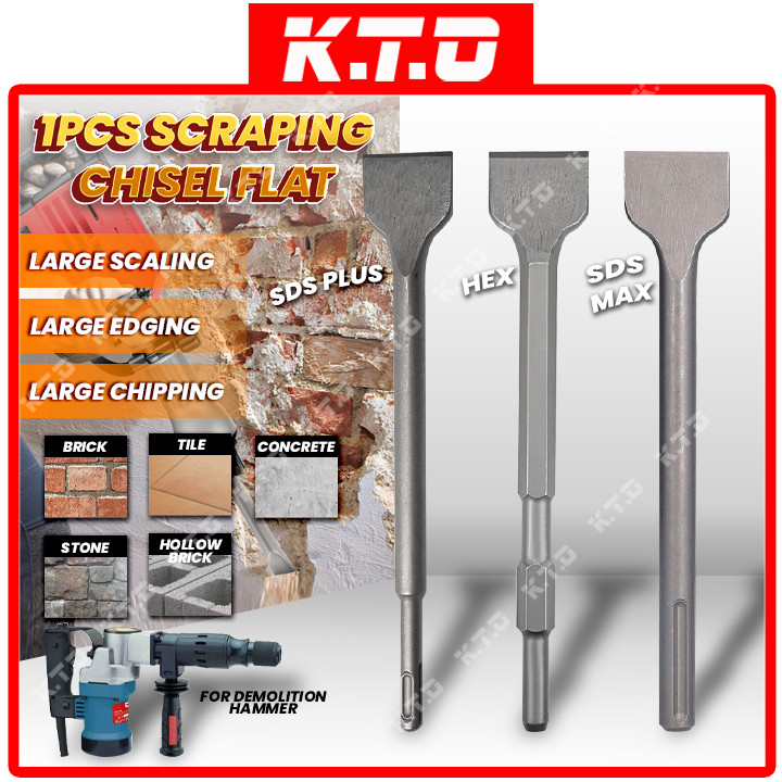 Chisel Bit For Electric Demolition Hammer Hacker Bit Breaking Concrete ...