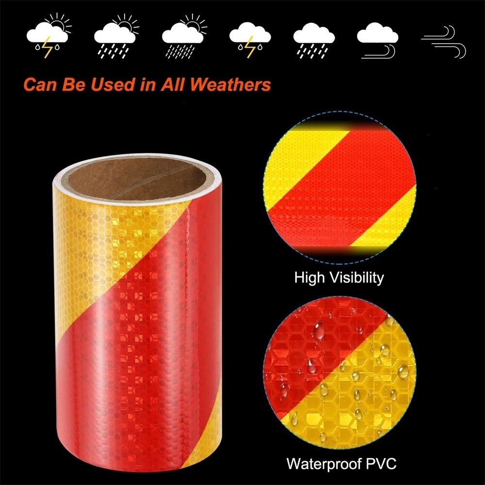 5/10/15/20cm*3m Reflective Tape Outdoor Waterproof Red-Yellow Strip ...