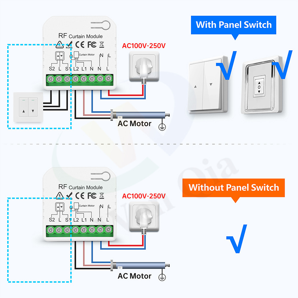 RF433Mhz Wireless Roller Shutter Motor Blind Switch Remote Control for ...