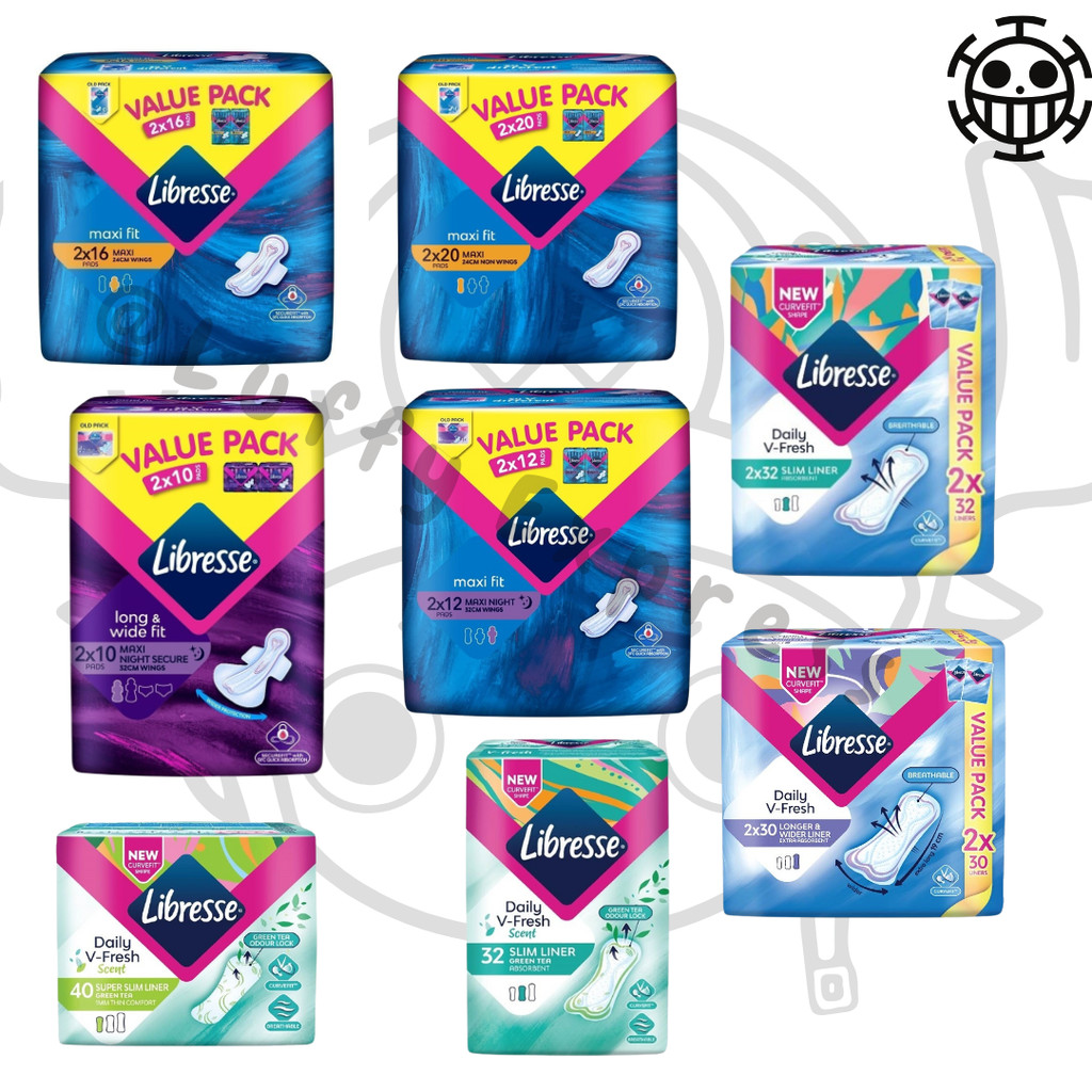 Libresse Maxi Night Wings Daily V-Fresh Green Tea SensitiV | Shopee ...