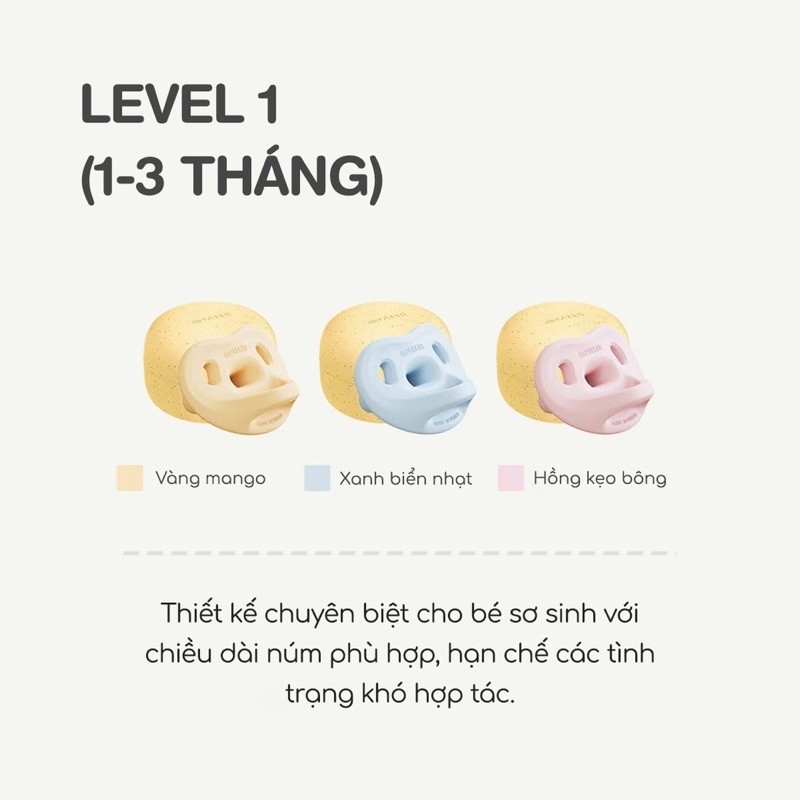 Moyuum monolithic silicone pacifier with box, 3 sizes for babies from 0 ...