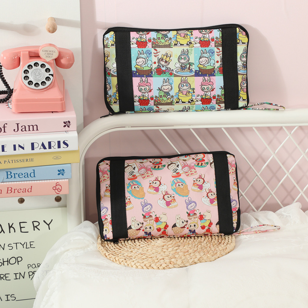 New Style labubu labubu Portable Foldable Travel Bag Cartoon Duffel Bag ...