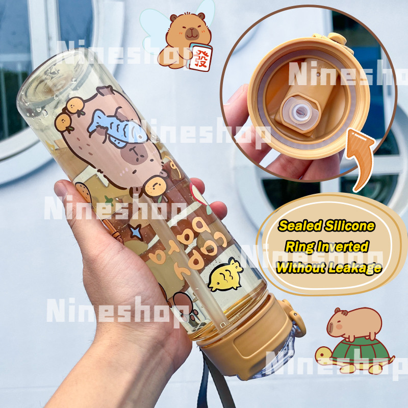 800ml Botol Air Capybara Kuromi Cinnamoroll Water Bottle Kids Straw Bpa ...