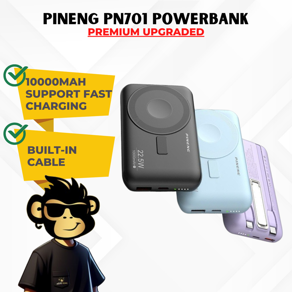 Mojoskins Pineng PN-701 10000mAh Powerbank Magnetic Wireless Power Bank ...