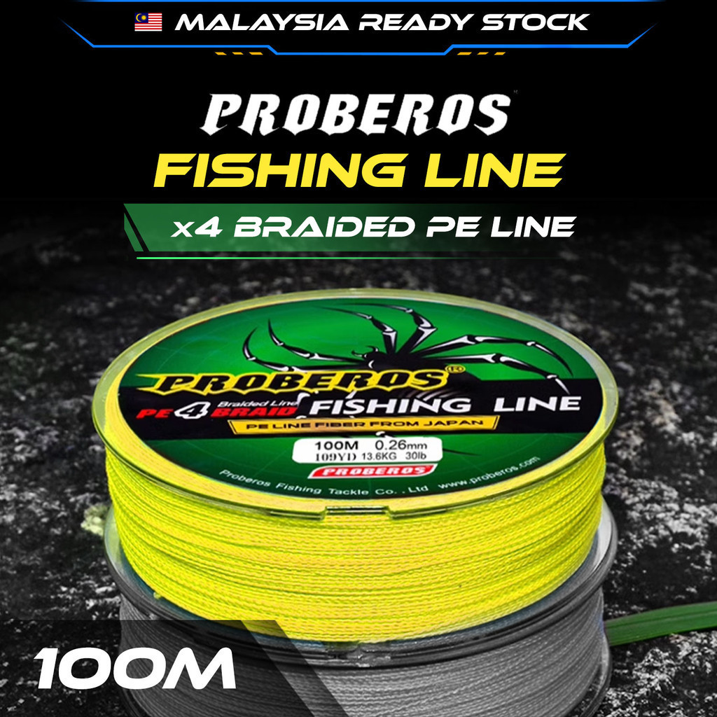 【MR.T】PROBEROS PE4 Tali Pancing 100M x4 Braided Fishing Line PE4 Tali Pancing 4 Sulam Benang ...