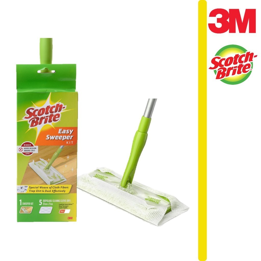 3M Scotch Brite Mop Easy Sweeper Flat Mop Disposable Sheet Sweeping Mop ...
