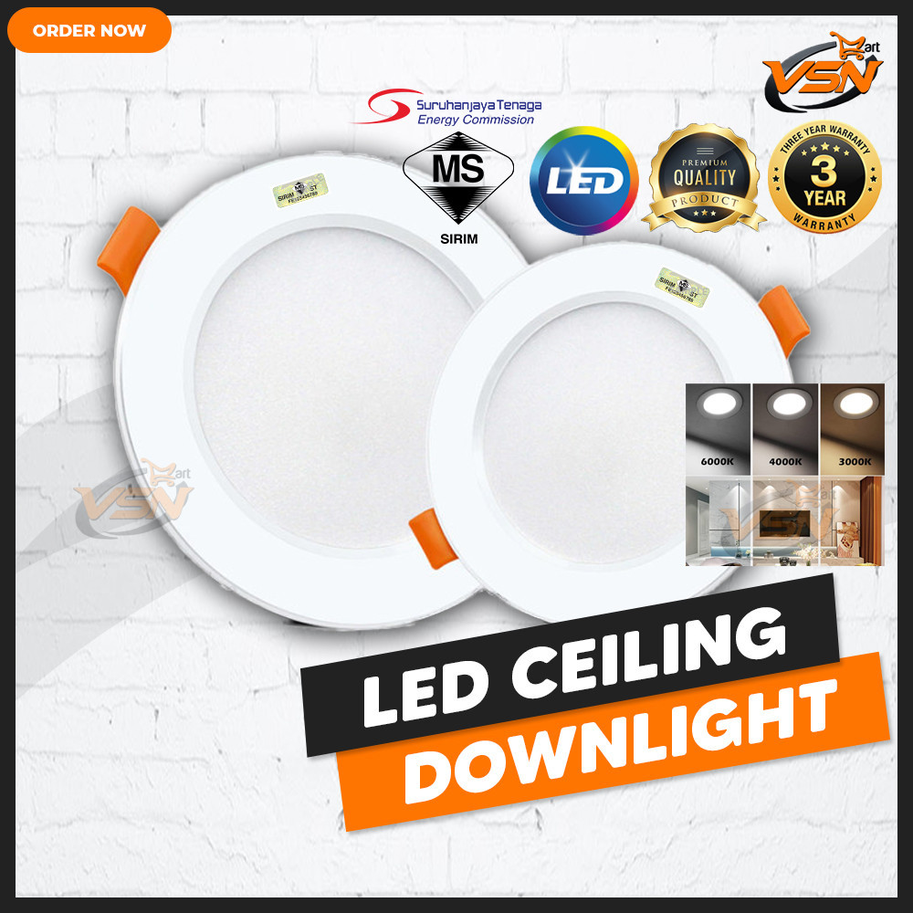 [SIRIM] JSE LED Downlight 12W 18W Daylight Coolwhite Warmwhite 6500K ...