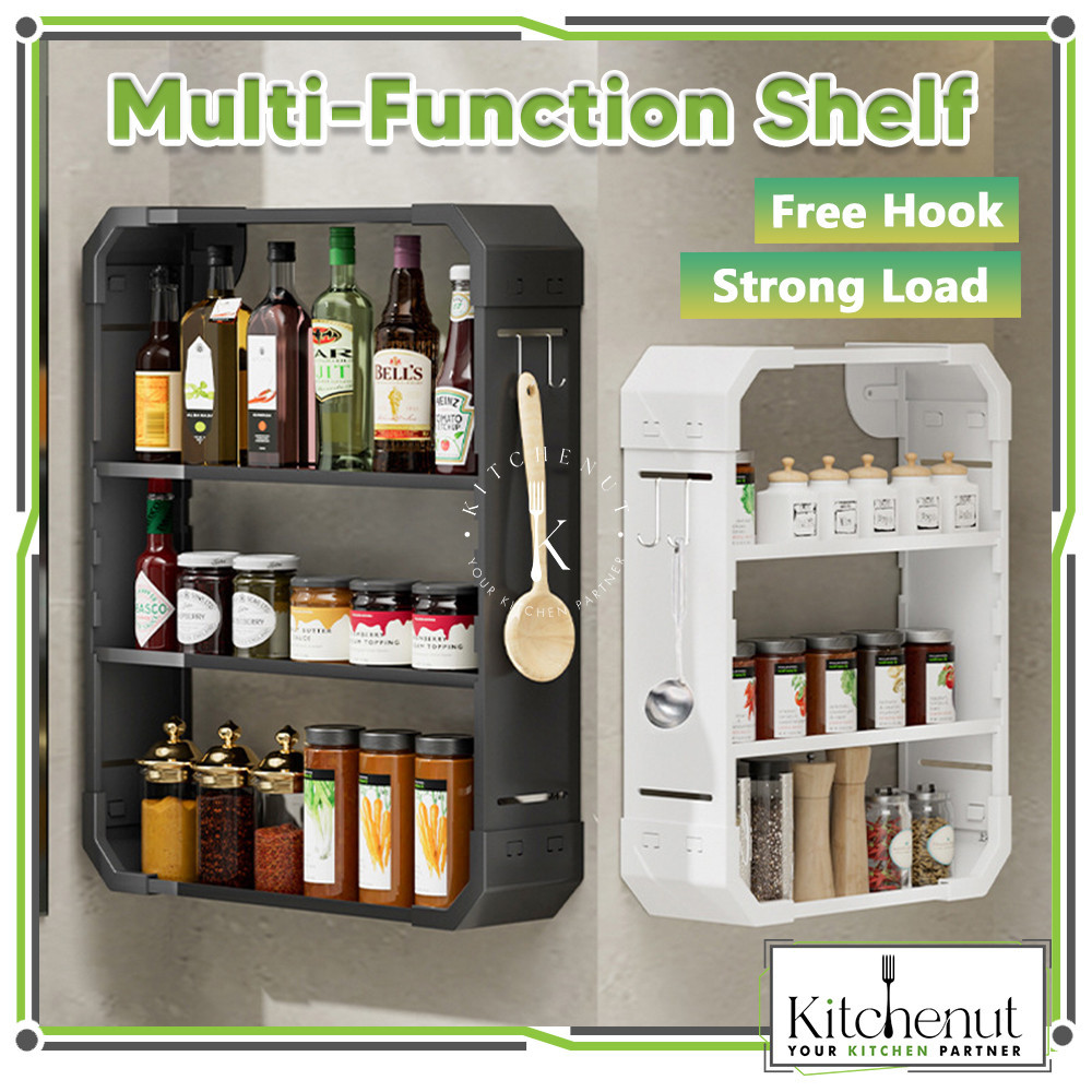 Kitchenut Multifunction Kitchen Storage Rack Rak Dapur Wall Mounted ...