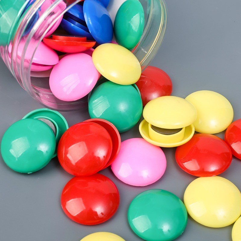 80Pcs/Can Magnetic Bead Magnet Fridge Pins - Colorful Round Whiteboard ...