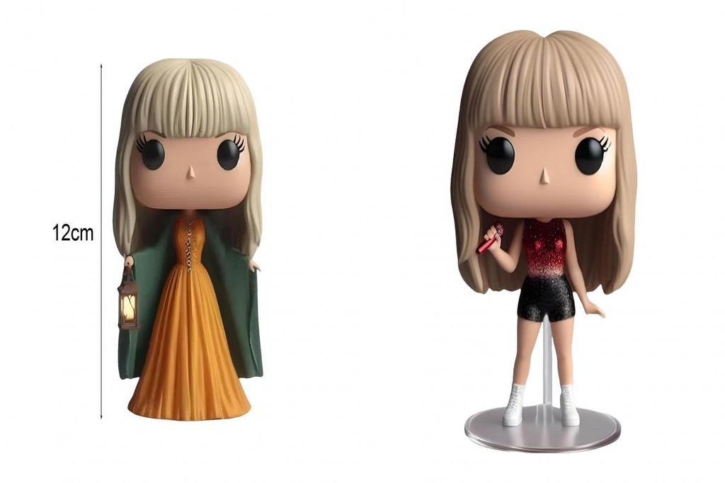 Resin Singer Decoration Big Head Girls Figurine Adorable Women Singer ...