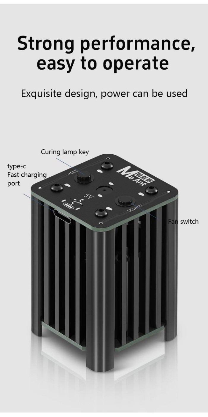 Maant MY-01 Power Cooling Fan UV Curing Lamp Fast Heat Dissipation UV Curing Smoke Exhaust ...