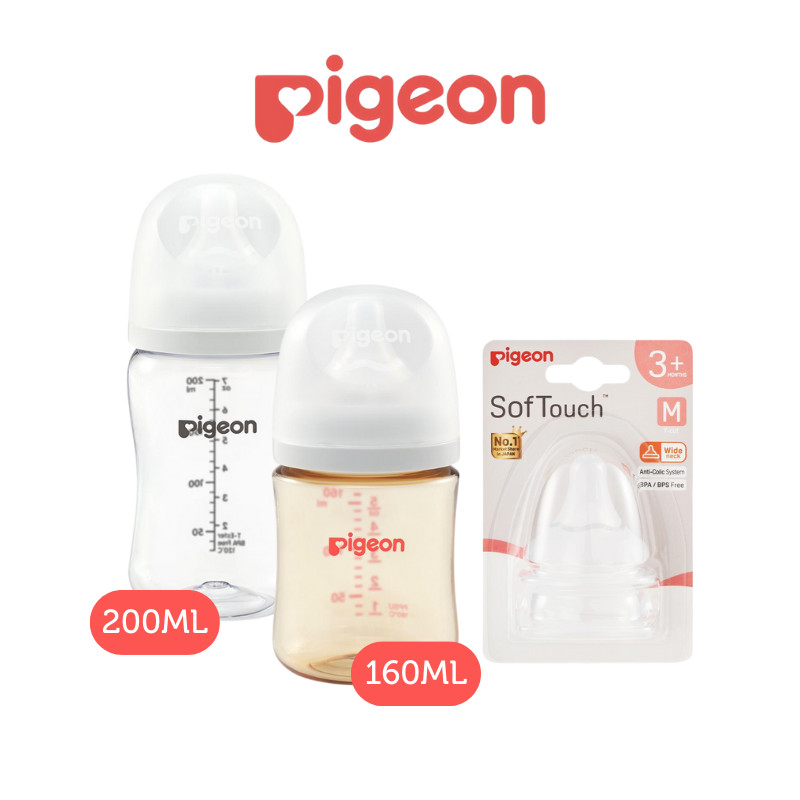 Pigeon Wide Neck Softouch PPSU Baby Bottle (160ml 5oz / 240ml 8oz) | Shopee Malaysia