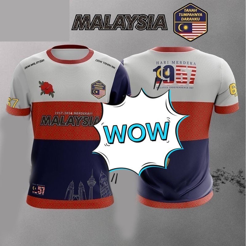 MALAYSIA JERSEY 2024 MERDEKA 67 Baju T-Shirt Lelaki / ROUND NECK ...