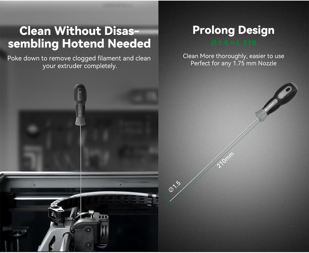 Creality Clog Poke, Filament Unclog Cleaning Needle, Long Cleaning ...