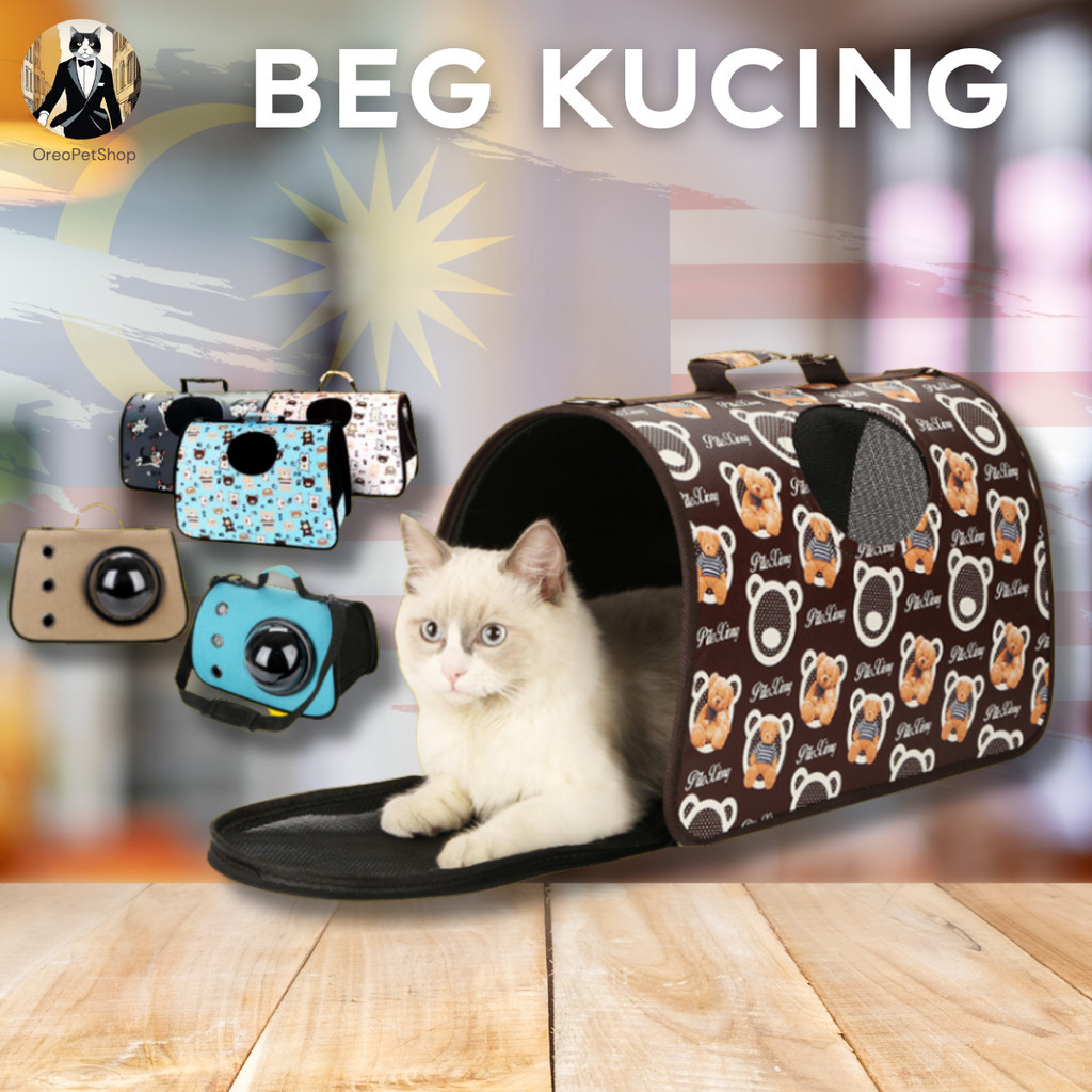 Beg Kucing Carrier Bag Travel Essentials Fashion Bag Foldable Portable ...