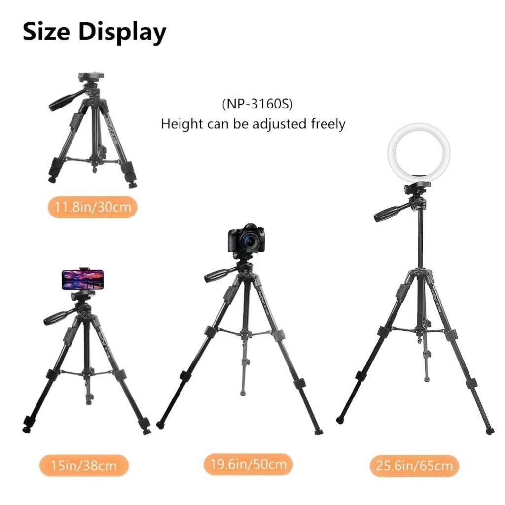 PROFESSIONAL TRIPOD 30-65CM NEEPHO NP-3160S PHONE/CAMERA STAND PREMIUM ...