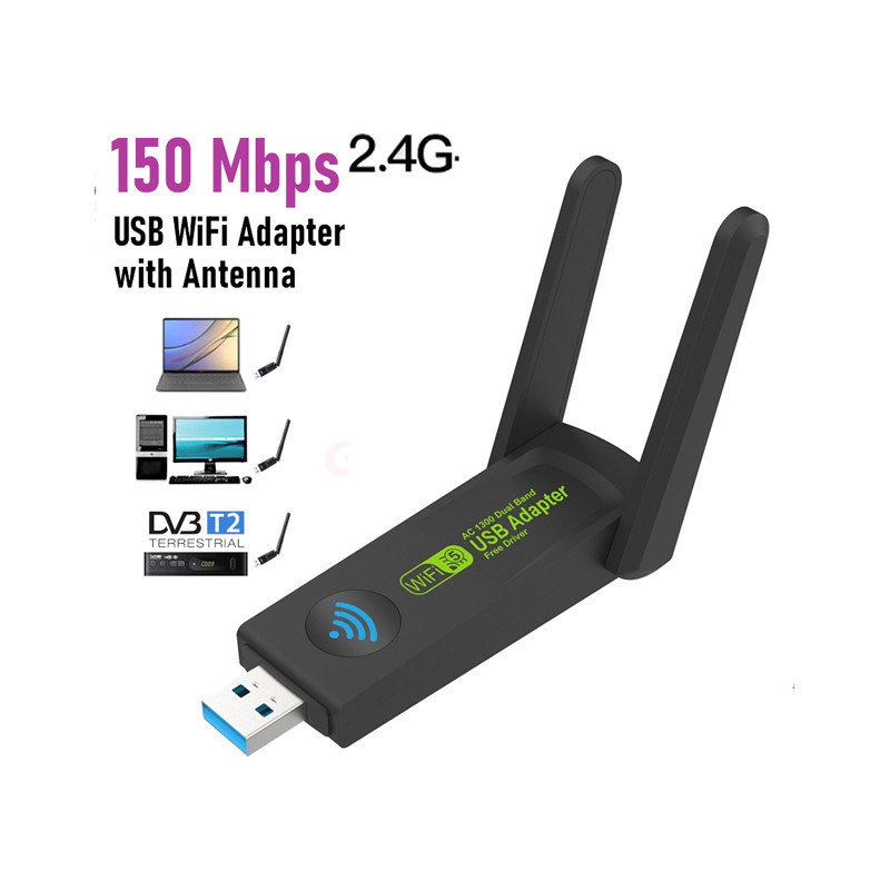 Dual Brand USB WIFI Adapter 2.4GHz 150mbps Dual Antenna For PC Laptop ...