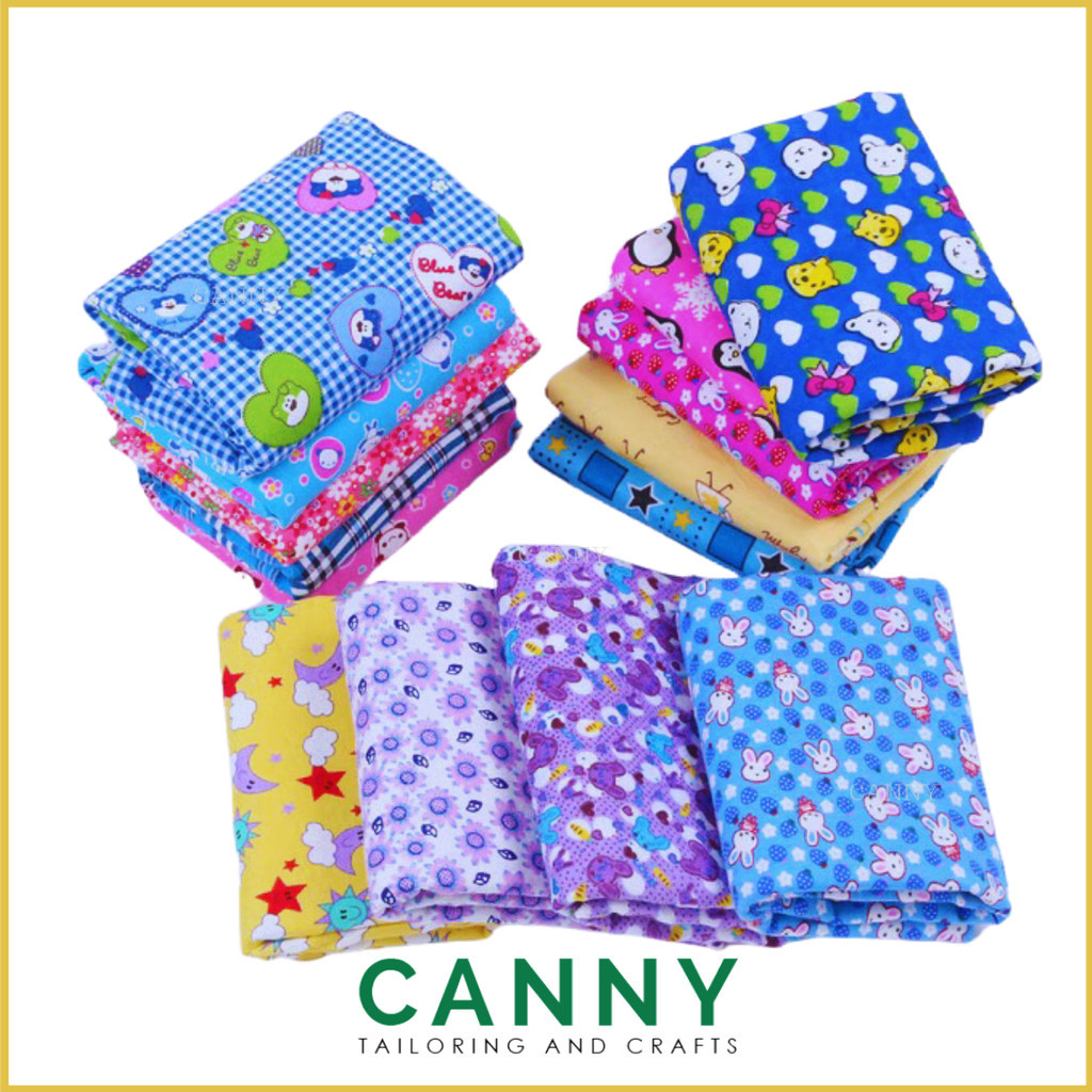 (1Meter Fabric Cartoon Cotton Cloth Width 65 Inches / Kain Cotton Buat ...
