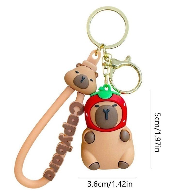 Creative Cute Capybara Keychain Cute Animal Porpoise Hugging Turtle ...