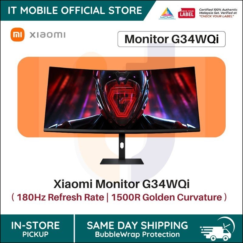Xiaomi Curved Gaming Monitor G34WQi | WQHD ultrawide | 1ms Fast ...