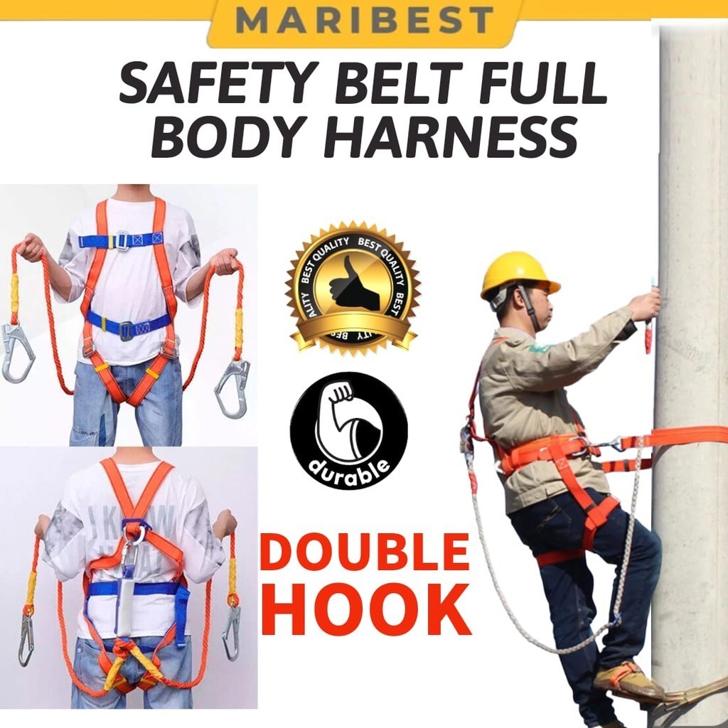 Safety Belt Full Body Harness Polyamide Lanyard Large Hook Tali ...