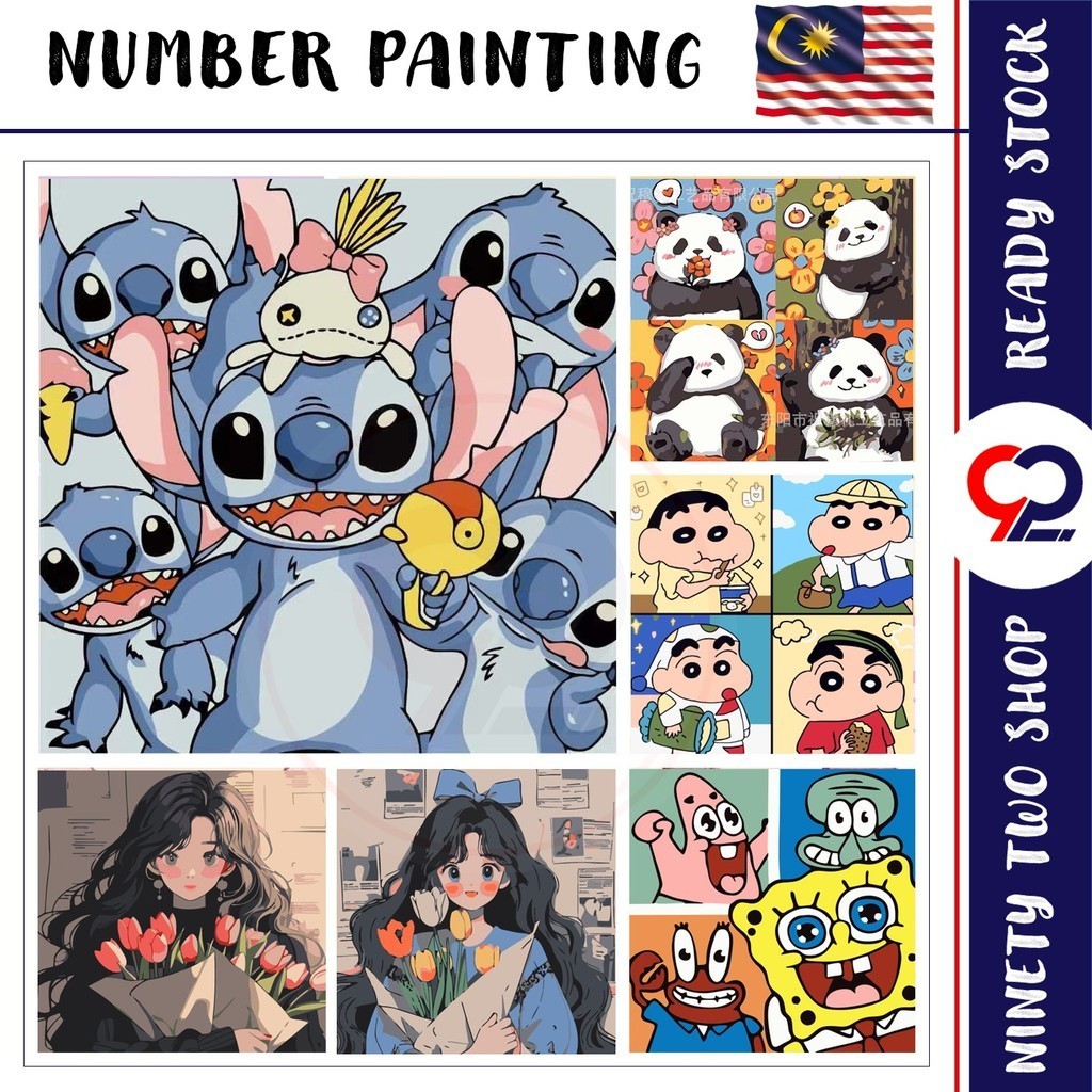 𝗘𝗔𝗦𝗬 𝗙𝗜𝗟𝗟 𝗜𝗡 》Paint By Number Kit Framed Canvas Paints DIY Painting Art ...