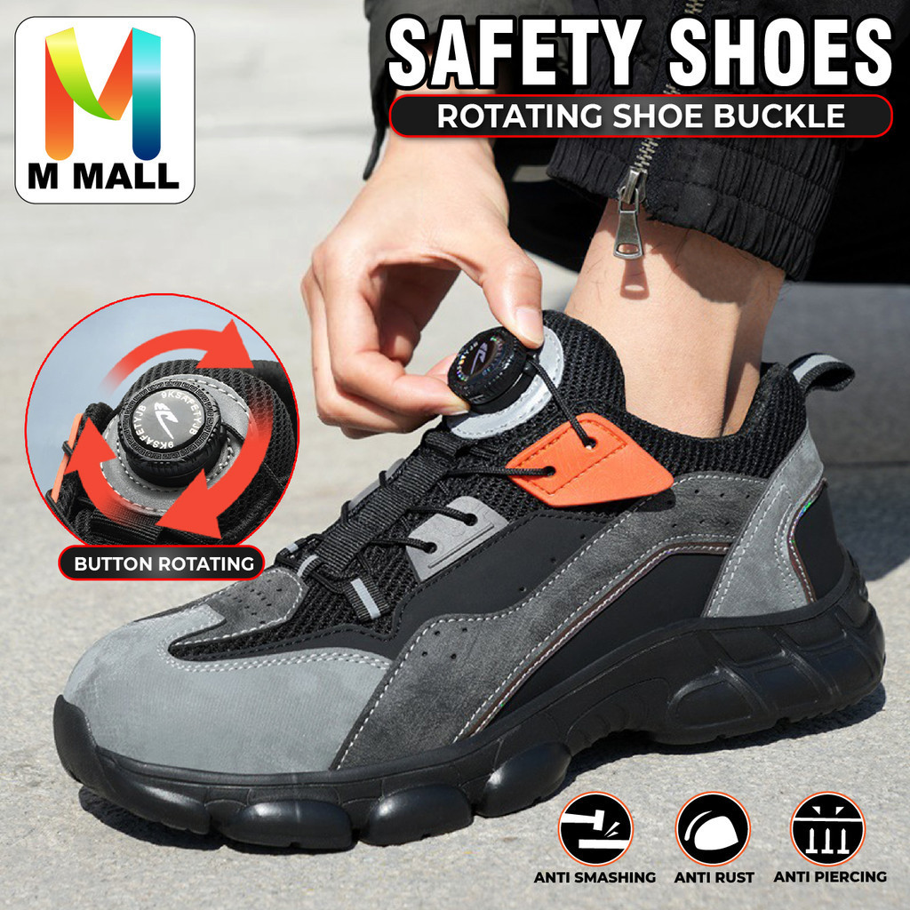 SAFETY SHOES Anti-Smashing Soft Sole Comfortable Rotating Buttons ...