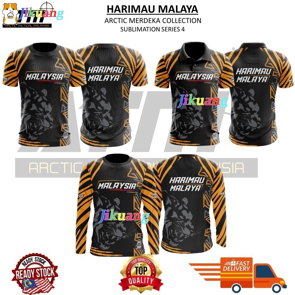 Sublimation Printed Microfiber Eyelet Jersey T Shirt Harimau Malaya ...