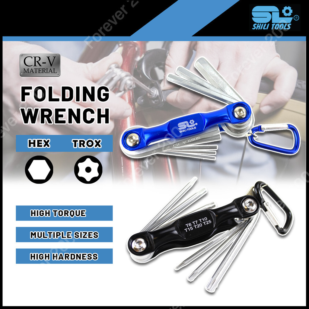 (6pcs/8pcs) Folding Torx Wrench Key Set Hex Wrench CR-V Allen Key Repairing Hand Tool Keychain 1 ...
