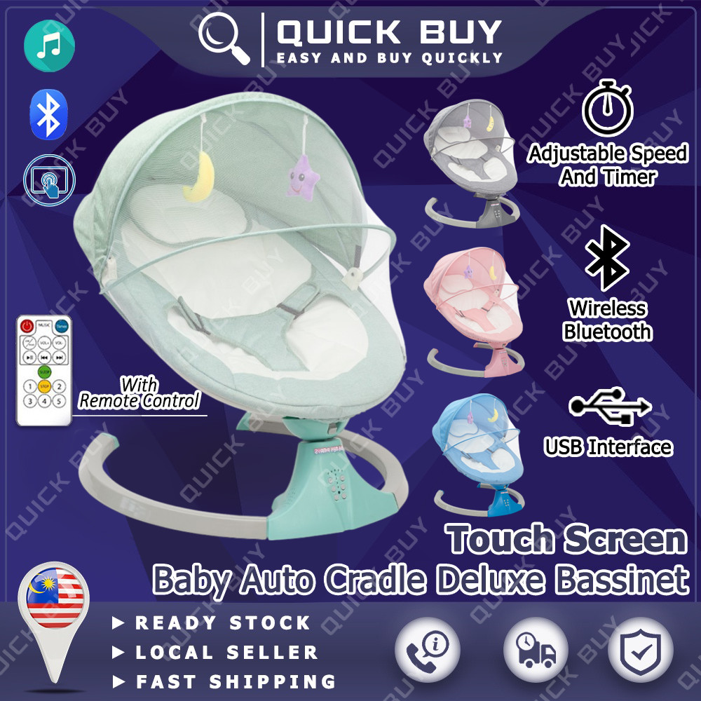 【UPGRADE Ver 】QuickBuy Newborn Baby Auto Swing Leaf Bouncer auto Cradle ...