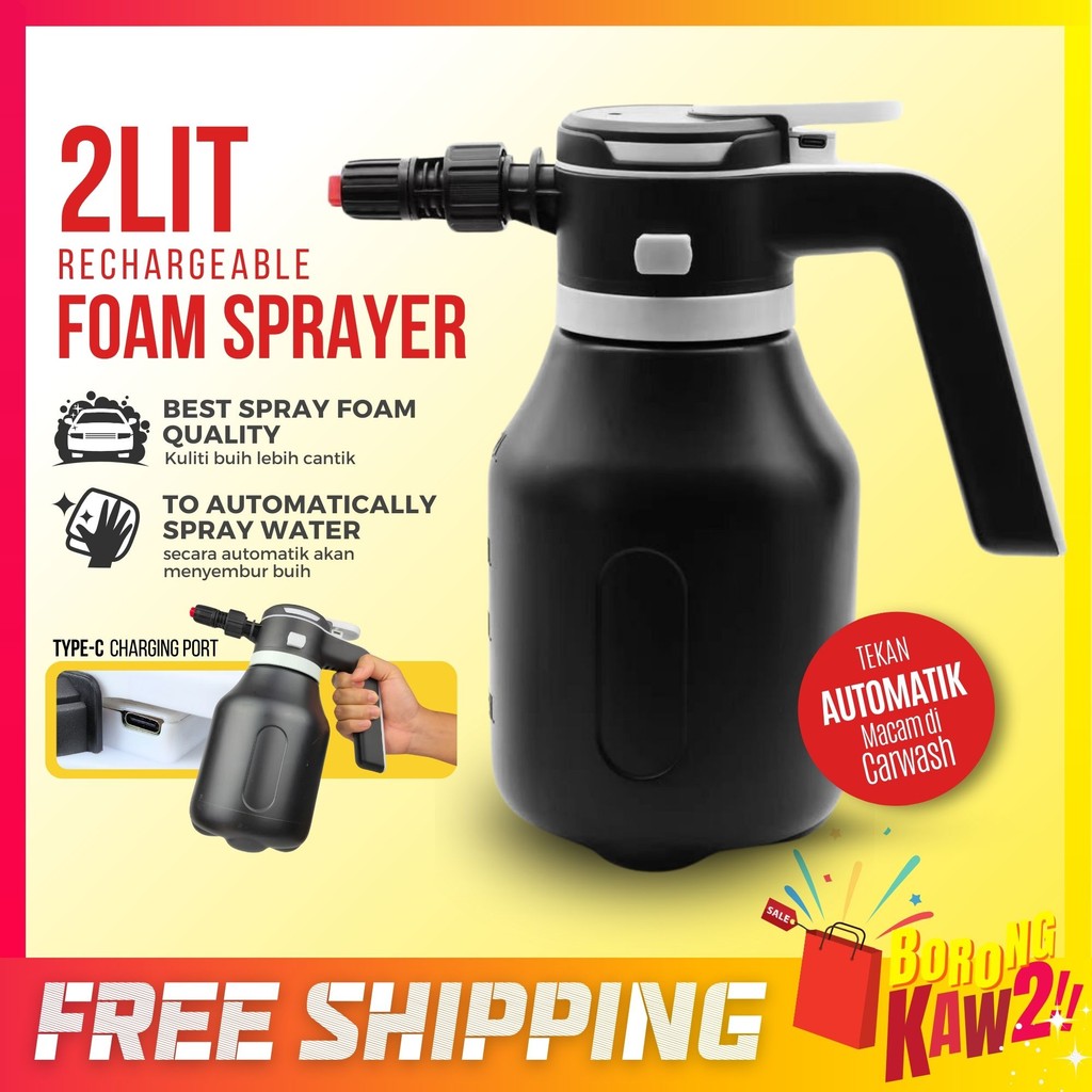 Rechargeable 2LIT Foam Sprayer Automatic Electrical Trigger Spray ...