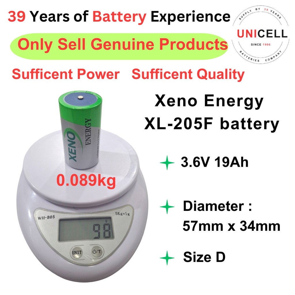 Xeno XL-205F Size D 3.6V Lithium Thionyl Chloride (LiSOCI2) Battery ...