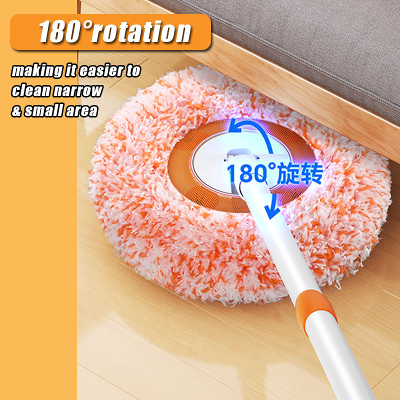 Orange Sunflower Mop Extendable Microfiber Dust Rotating Head Removable ...