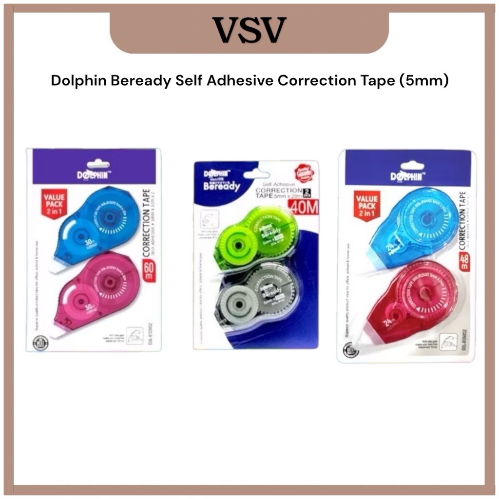 Dolphin Beready Self Adhesive Correction Tape (5mm) | Shopee Malaysia