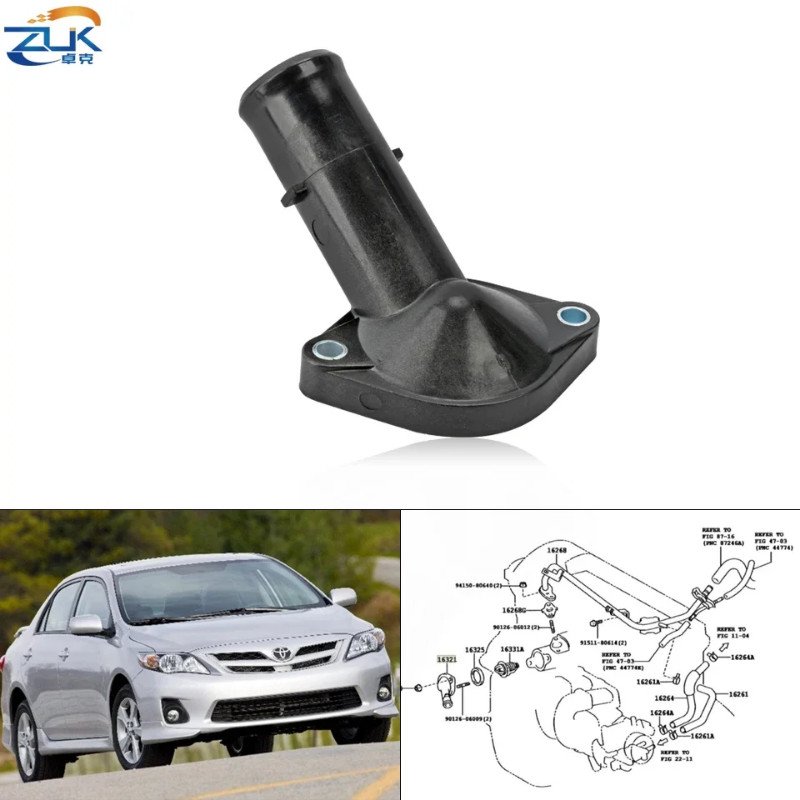 ZUK Water Inlet Thermostat Housing Thermostat Cap For Toyota Celica For ...