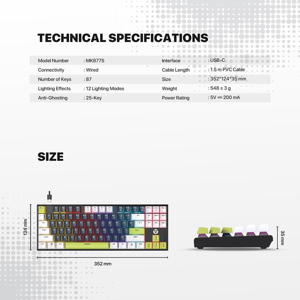 Fantech ATOM 63/87/104 MORI EDITION Wired Mechanical Keyboard ...