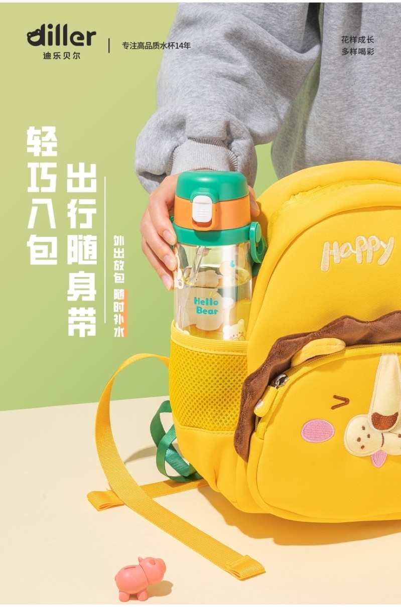 Diller Kid Botol Tritan Two Function Bottle Cap Straw Direct Water ...