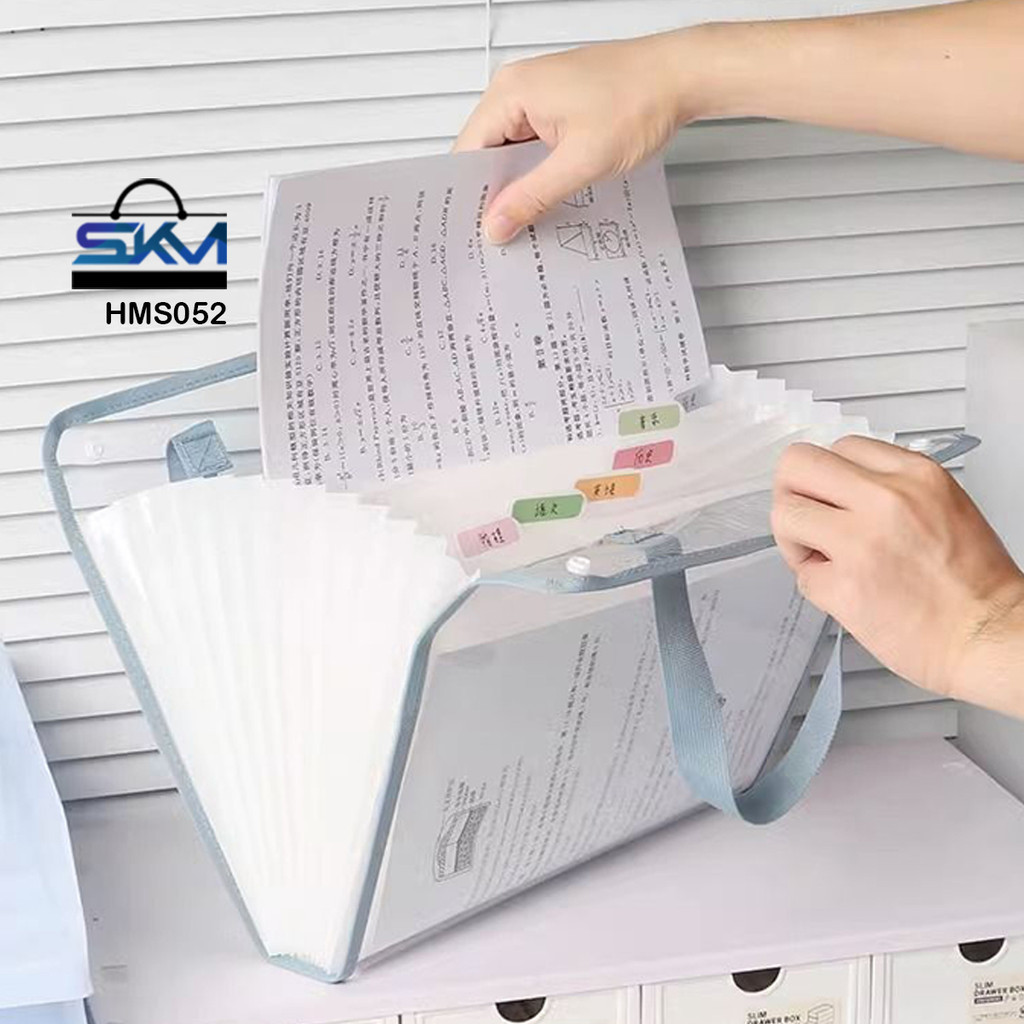 SKM A4 (13 Layer) Portable Clear File Bag Document Stationery Folder ...