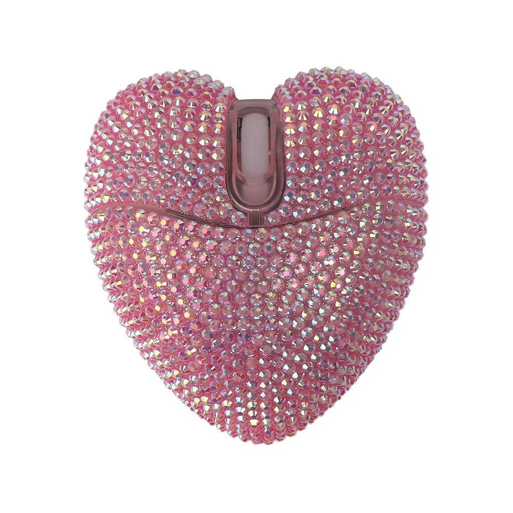 2.4GHz + Bluetooth Double Mode Mouse Cute Pink Heart Diamond ...