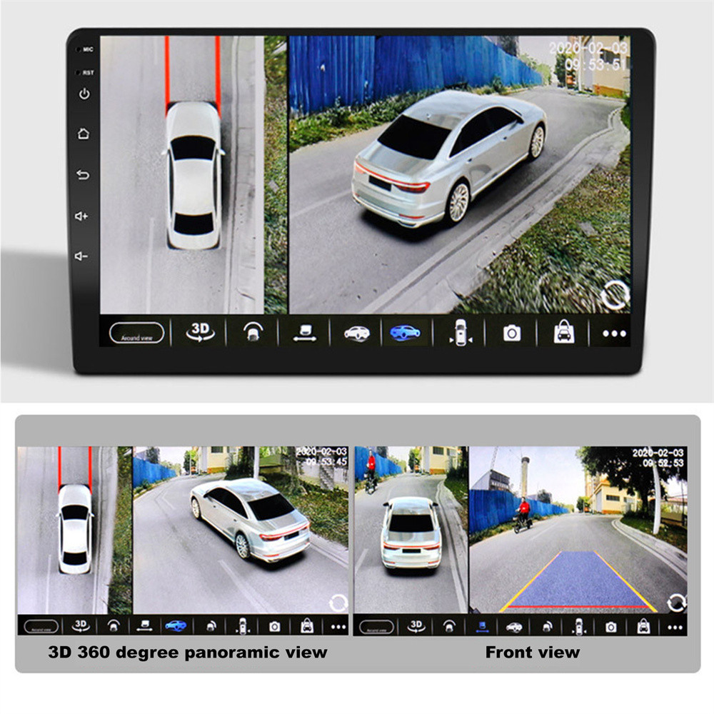 360 Vehicle Camera Panoramic Surround View 1080P AHD Right+Left+Front ...