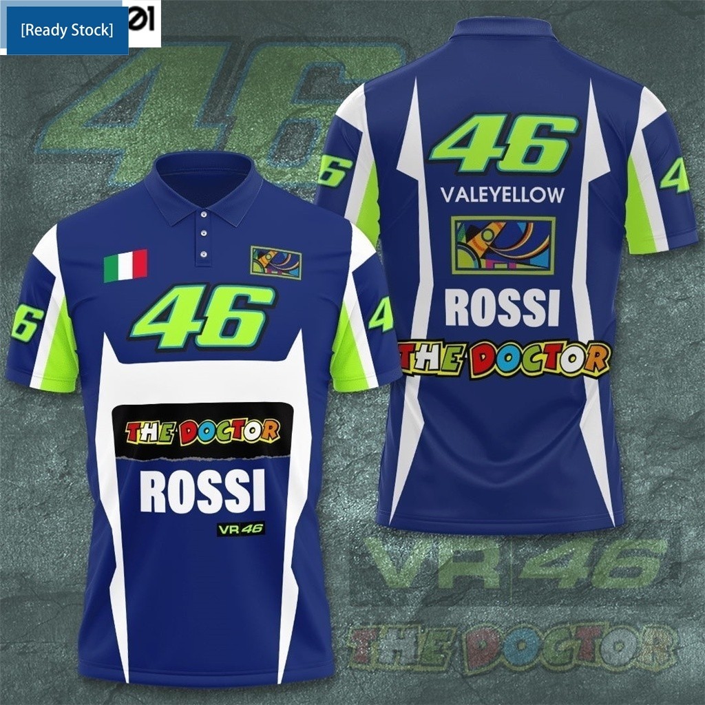 Valentino Rossi VR46 The Doctor Yamaha MotoGP Summer Racing Polo Shirt ...