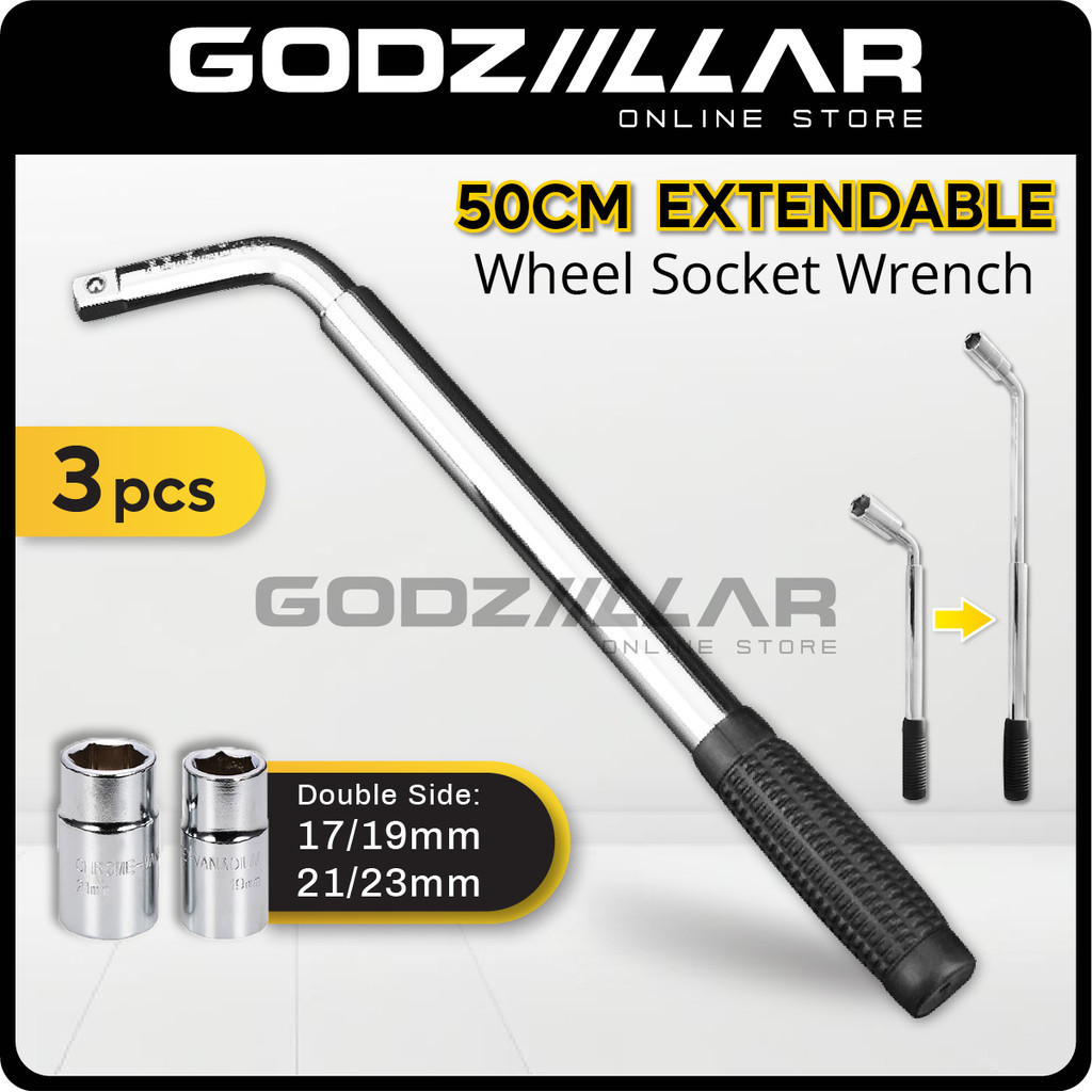 (50cm Extendable) Durable 3pcs L-Shape Tyre Wrench 17mm-23mm Tyre ...