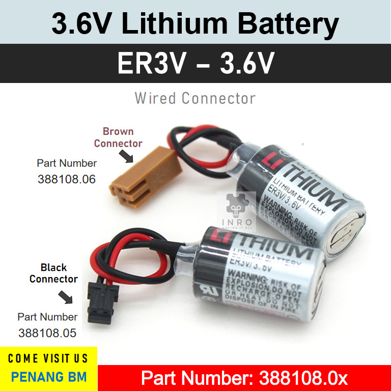 ER3V 3.6V PLC Industrial CNC Lithium Battery ER 3V Replacement for ...