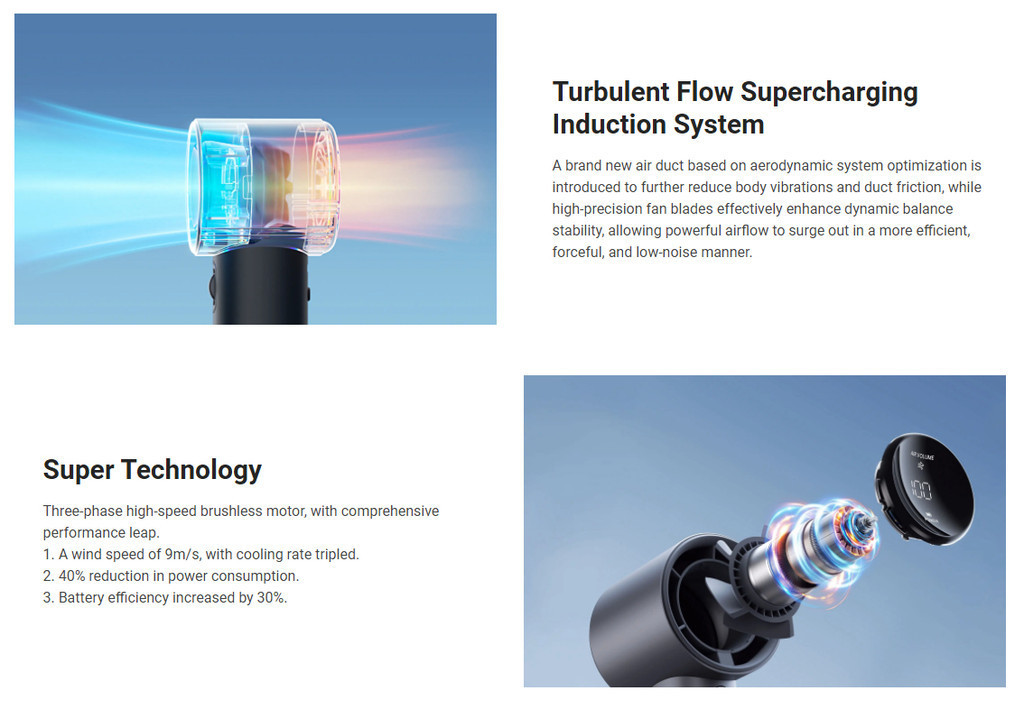 JISULIFE Handheld Fan Pro1S Pro1 Portable Bladeless Rechargeable 100 ...