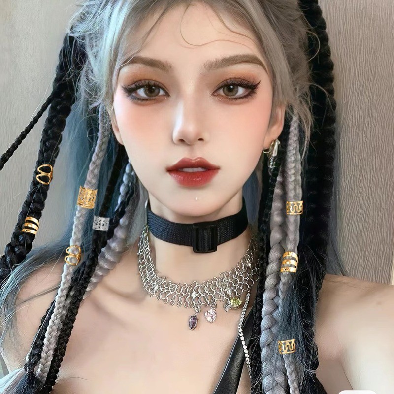 10/40 Pcs Fashion Metal Braid Hair Rings - Y2K Personality Golden ...