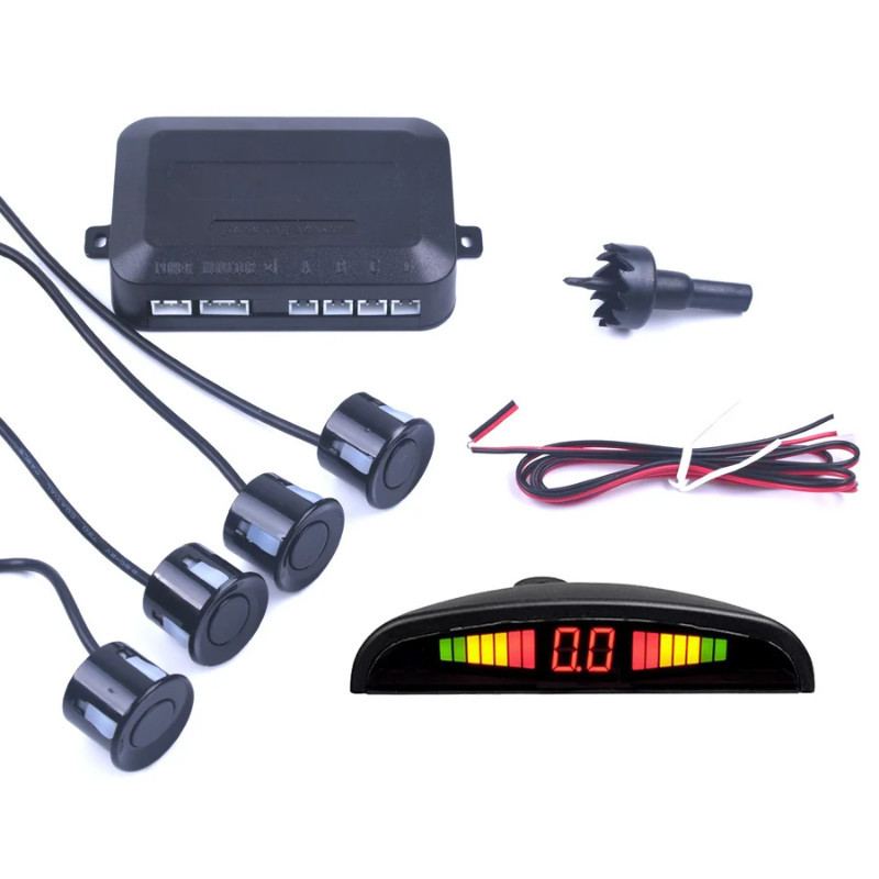 Car Auto Parktronic Led Parking Sensor With 4 Sensors Reverse Backup Car Parking Radar Monitor